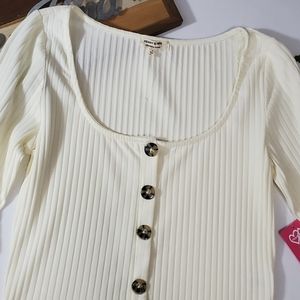 Heart & Hips | Tops | Heart Hips Ribbed Button Down Crop Top | Poshmark